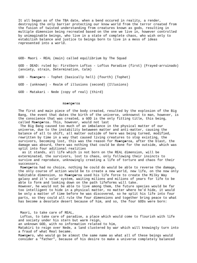 Pre-First Session Lore | PDF