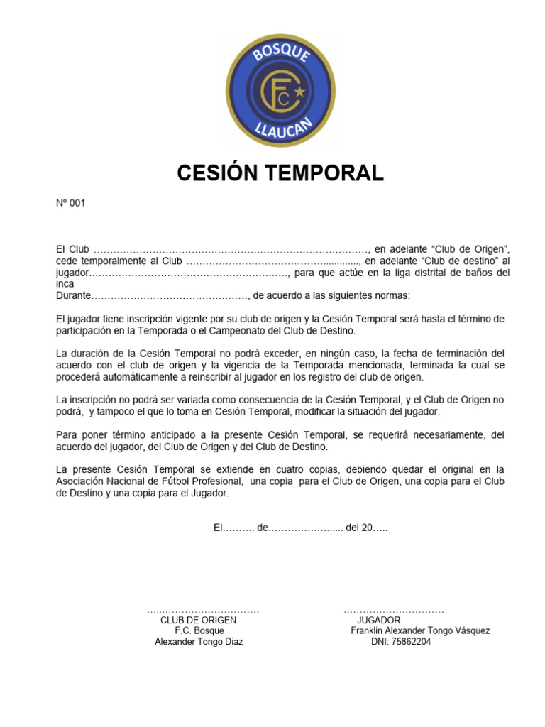 Cesion Temporal | PDF