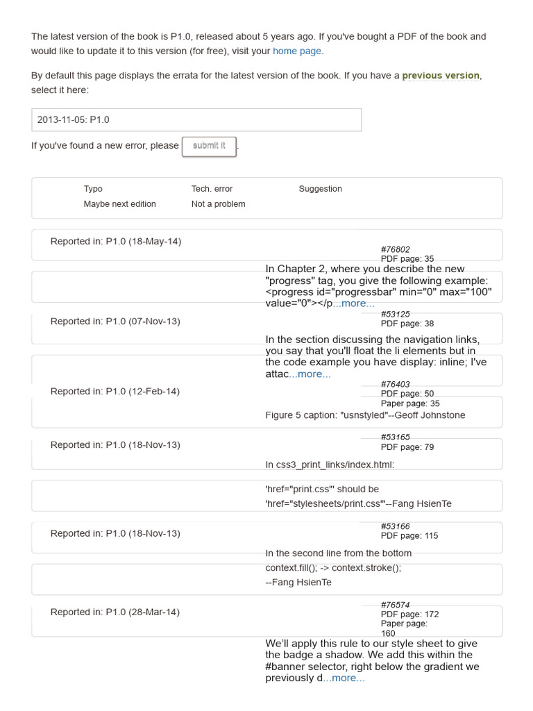 HTML5 and CSS3 Level Up 2nd - Errata | PDF | Java Script | Software ...