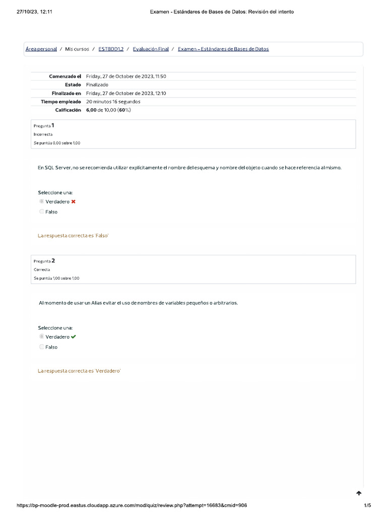 Test Final Estandares de BDD1 | PDF