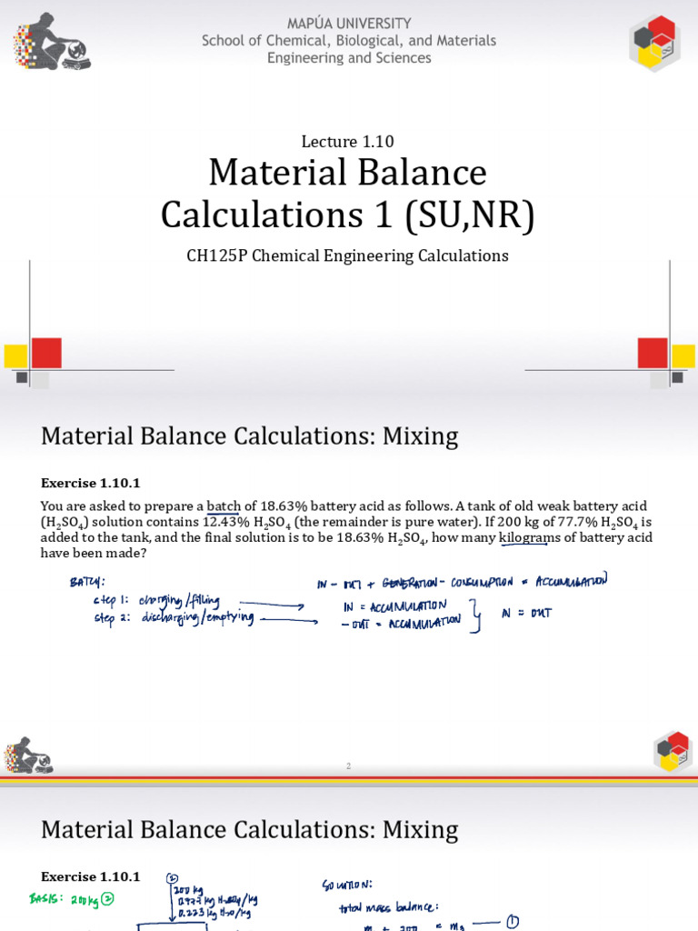 1.10 Material Balance Calculations 1 | PDF | Gases | Ammonia