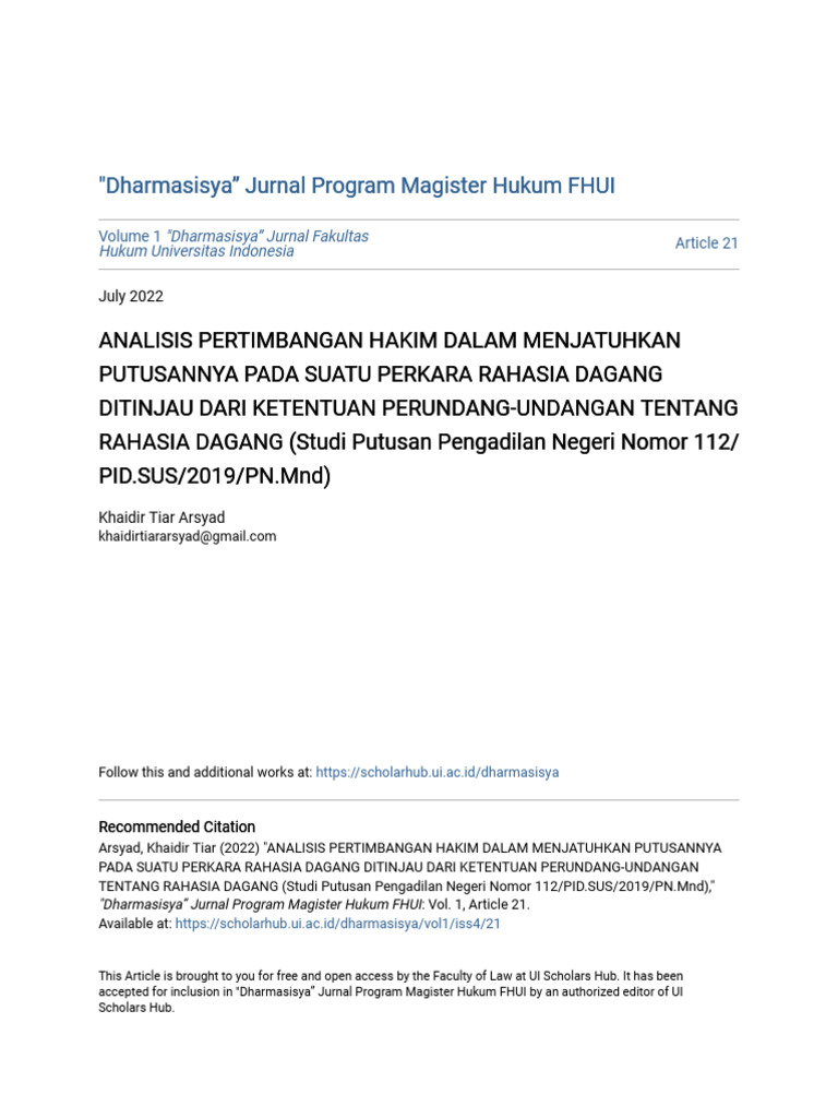 Analisis Pertimbangan Hakim Dalam Menjatuhkan Putusannya Pada Sua | PDF ... Analisis Pertimbangan Hakim Dalam Menjatuhkan Putusannya Pada Sua | PDF ...