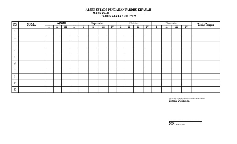 Absensi Untuk Pengajar Guru Ekstrakurikuler | PDF