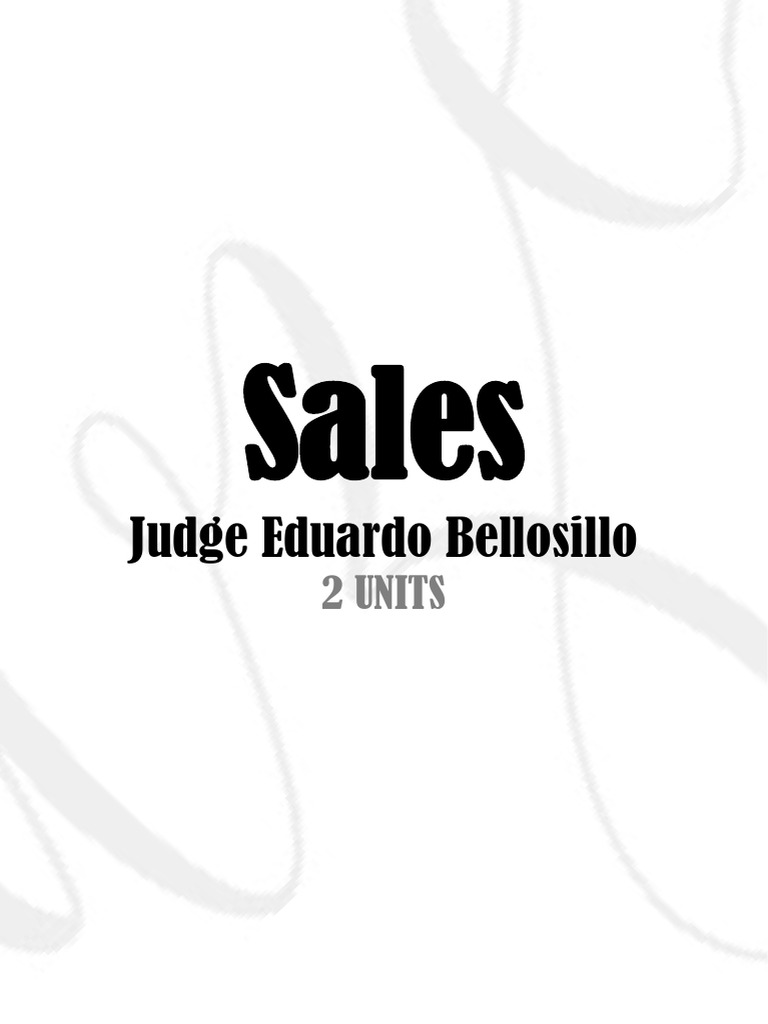 Sales Notes | Download Free PDF | Implied Warranty | Consent Sales Notes | Download Free PDF | Implied Warranty | Consent