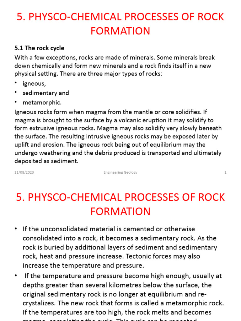 Cse 225 - Notes - 5 | PDF | Rock (Geology) | Igneous Rock