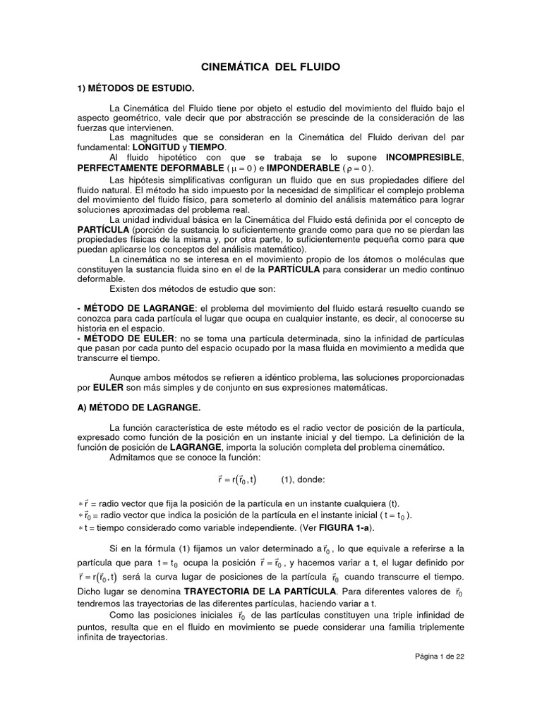 Cinemática Del Fluido | PDF | Vector Euclidiano | Aceleración