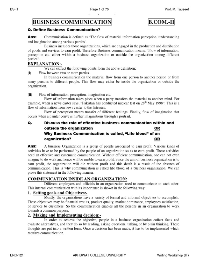 business-communication | PDF | Nonverbal Communication | Communication
