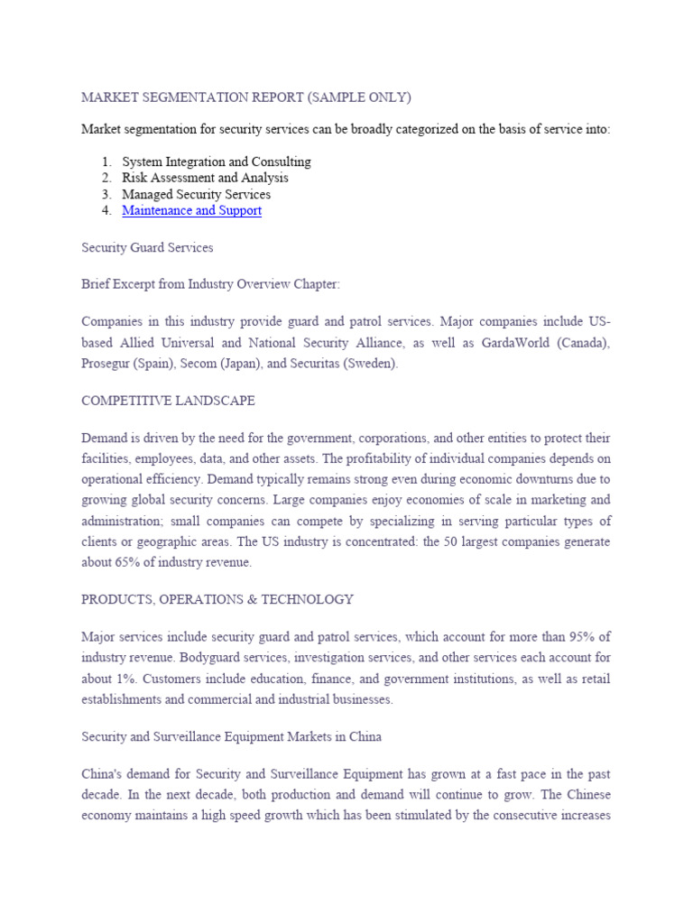 Market Segmentation Sample | Download Free PDF | Market Segmentation ...