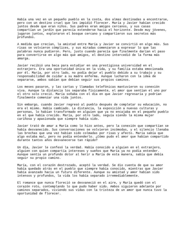 Historia Triste de Un Amor Que Nunca Florecio | PDF | Amor