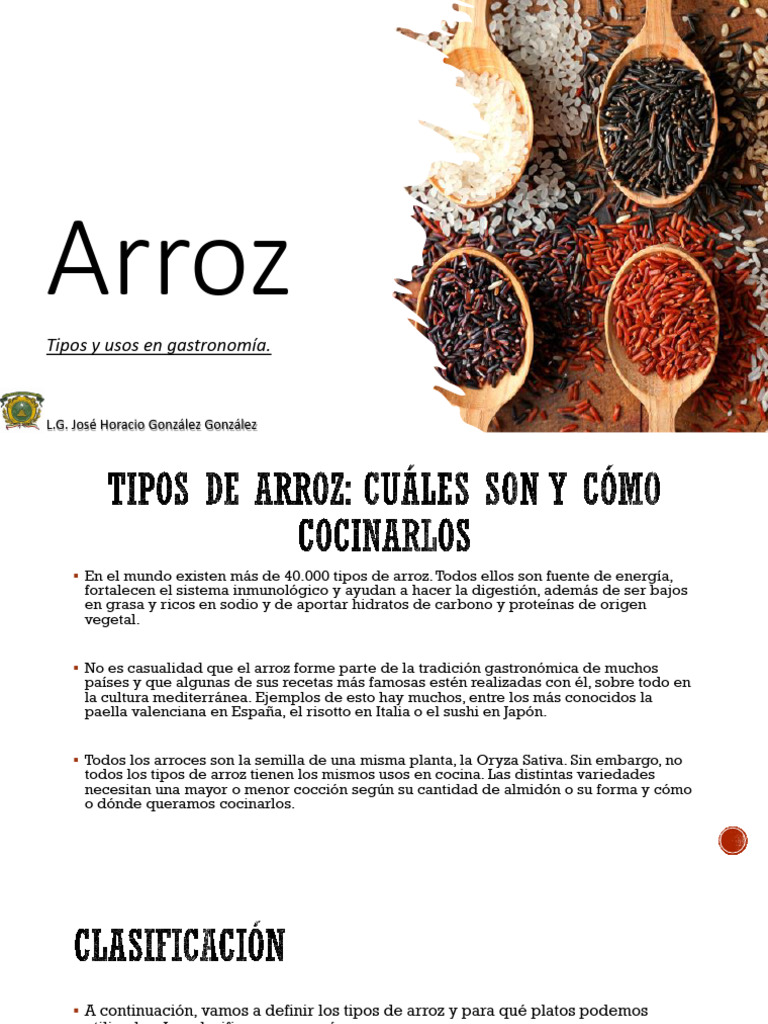 Arroz Tipos, Usos Radios | PDF | Arroz | Alimentos