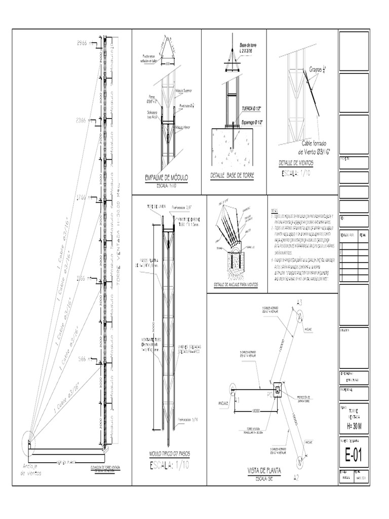 Modelo Torre Ventada de 30 m Presentacion | PDF