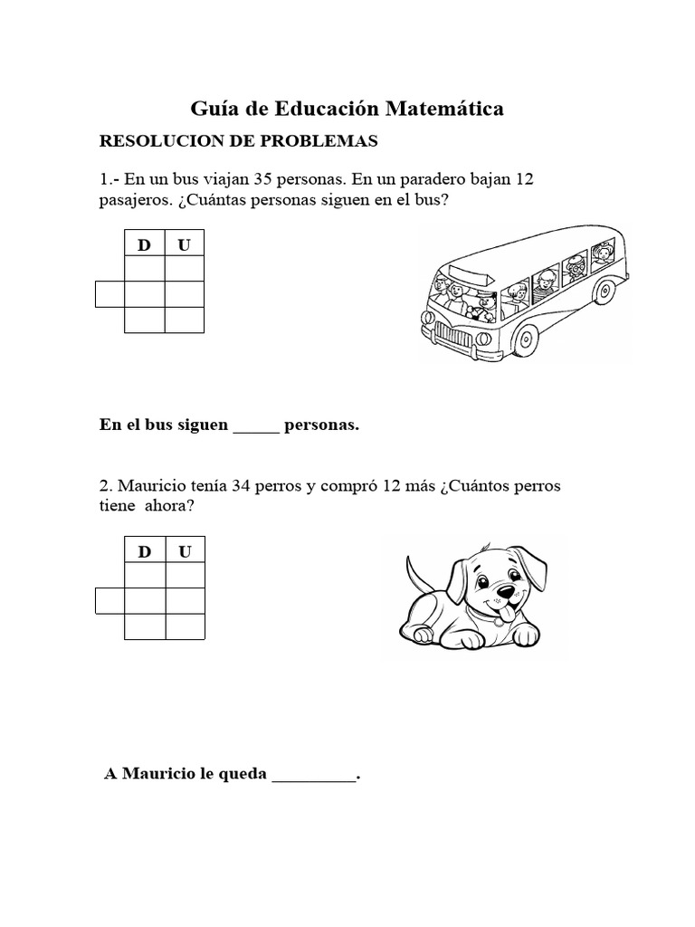 Guia Resolucion de Problemas Segundo Basico | PDF