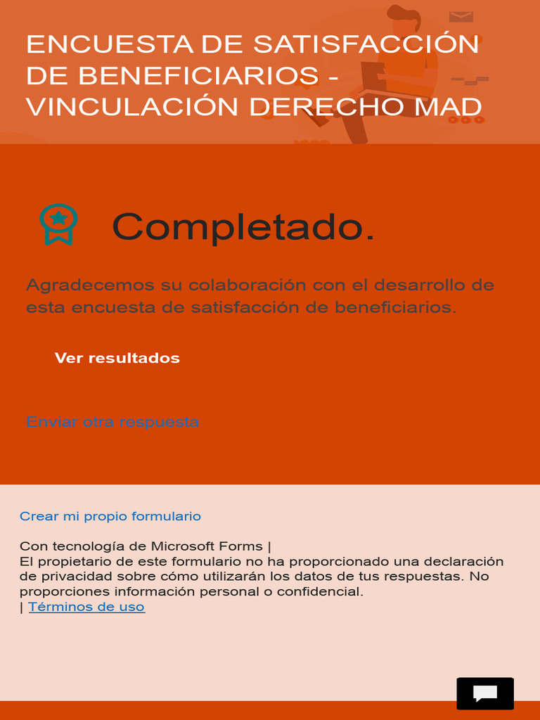Encuesta de Satisfacción de Beneficiarios - Vinculación Derecho Mad 2 | PDF