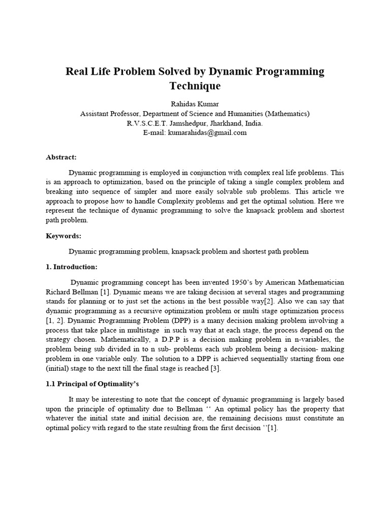 Dynamic Programming | PDF | Combinatorics | Theory Of Computation Dynamic Programming | PDF | Combinatorics | Theory Of Computation