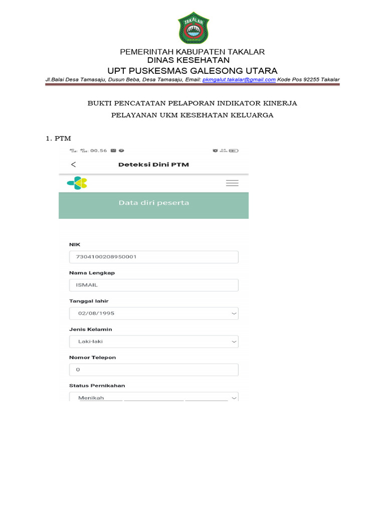 Bukti Pencatatan Pelaporan Indikator Kinerja Pelayanan Ukm Kesehatan Keluarga | PDF