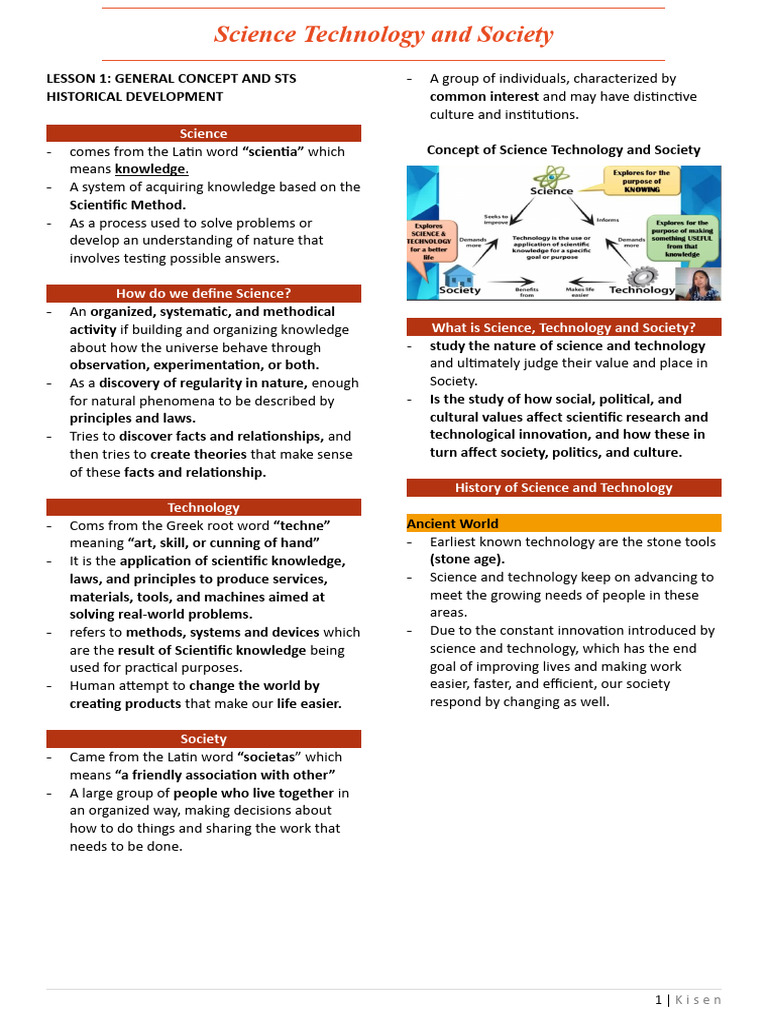 Lesson 1 Sts | PDF | Science | Knowledge
