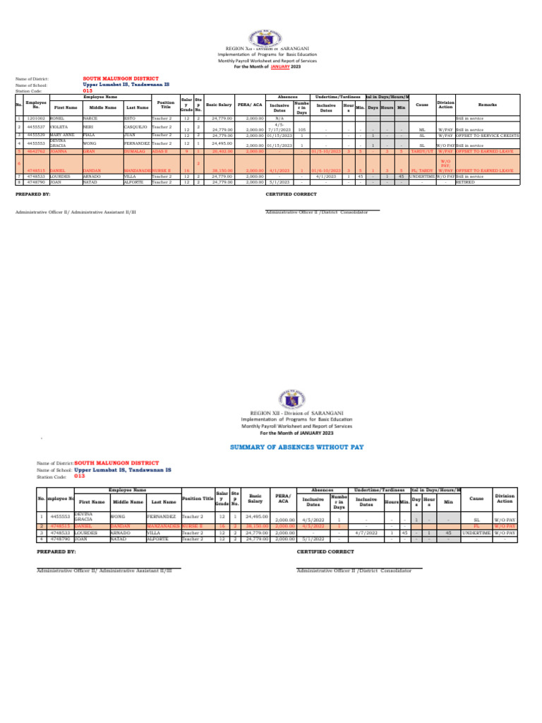 FORM 7 Sample Format | Download Free PDF | Payroll | Income