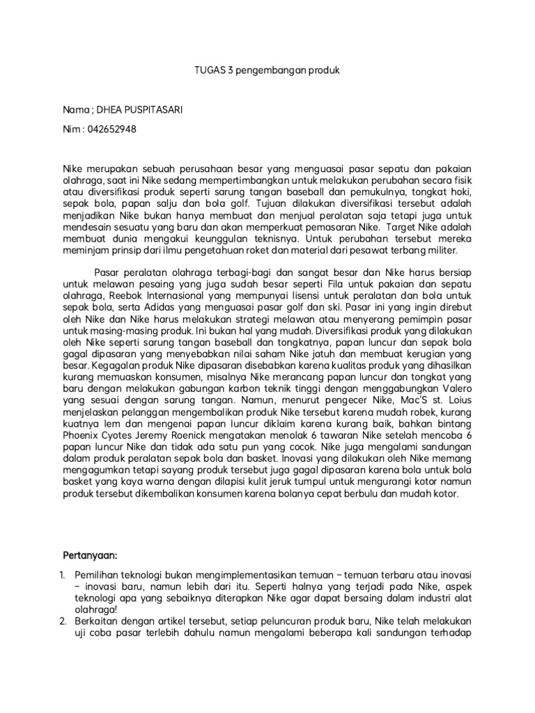 TUGAS 3 Pengemb Produk EKMA 4473 | PDF