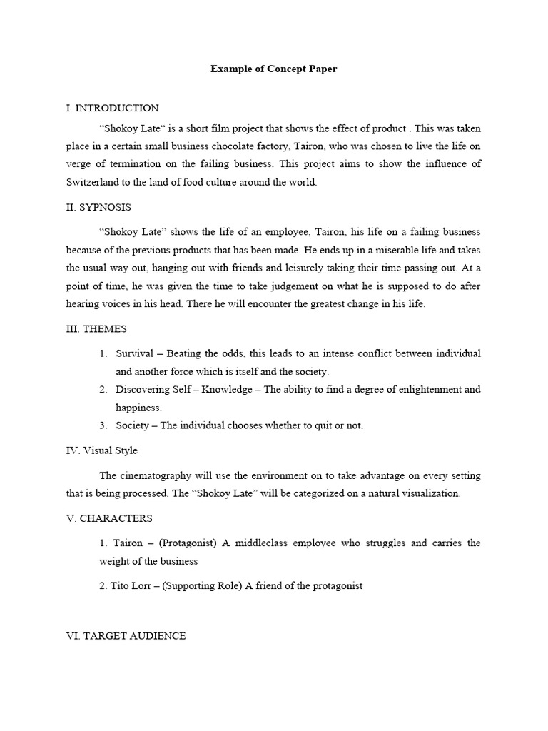 Example of Concept Paper For A Film | PDF