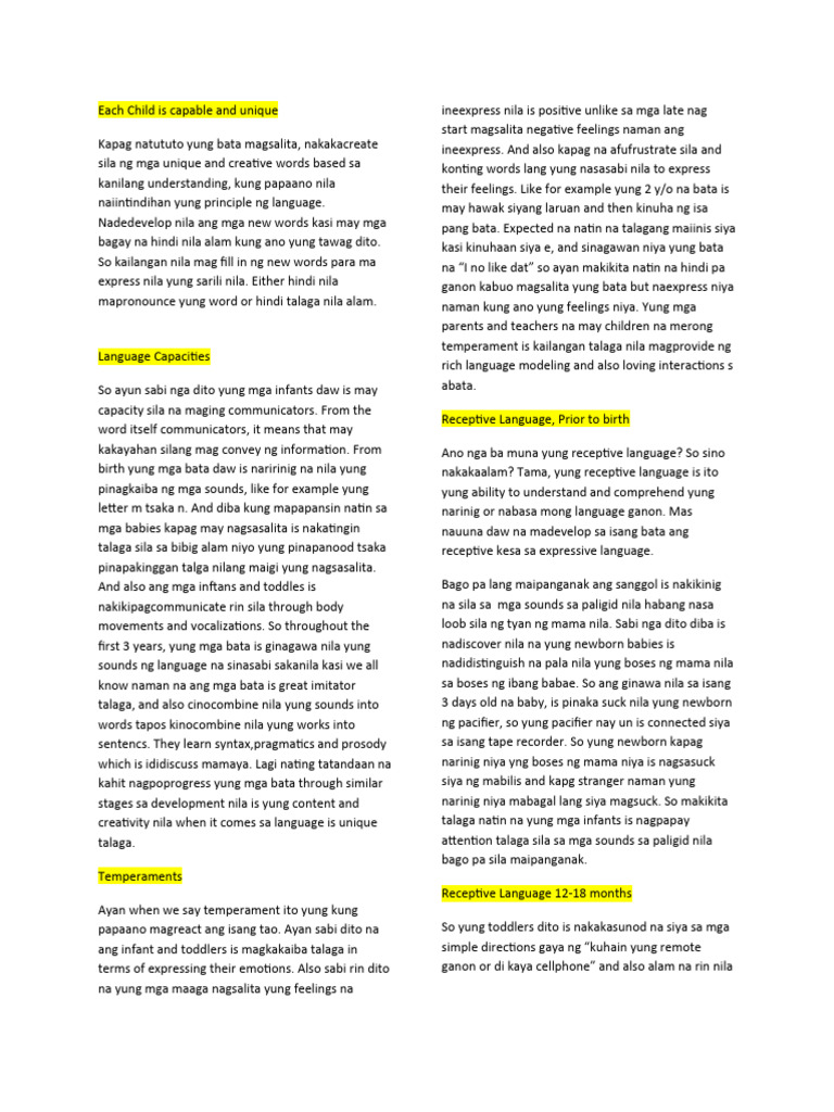 Each Child Is Capable and Unique | PDF