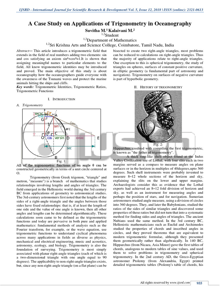 A Case Study On Applications of Trigonometry in Oceanography | PDF ...