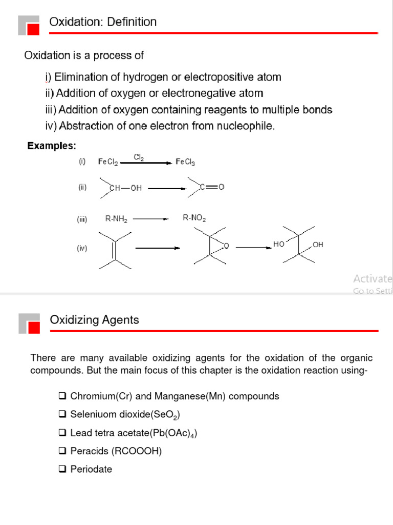 Oxidation | PDF | Chromium | Acid