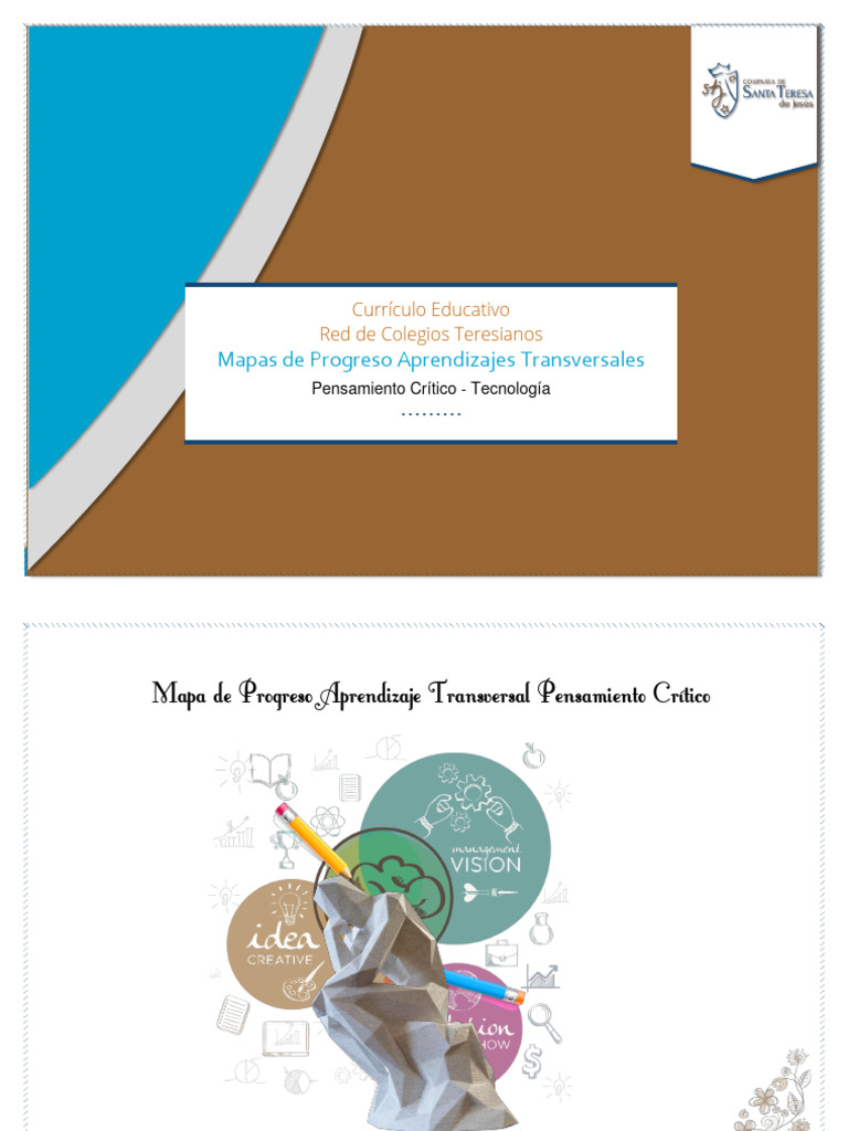 Teresiano Mapas de Progreso Aprendizajes Trasnsversales | PDF | Pensamiento | Tecnología de ...