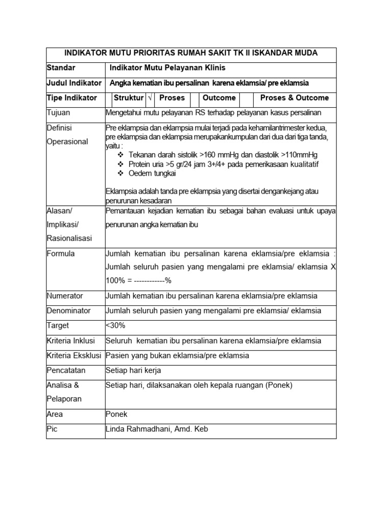 Rumus Indikator PEB | PDF