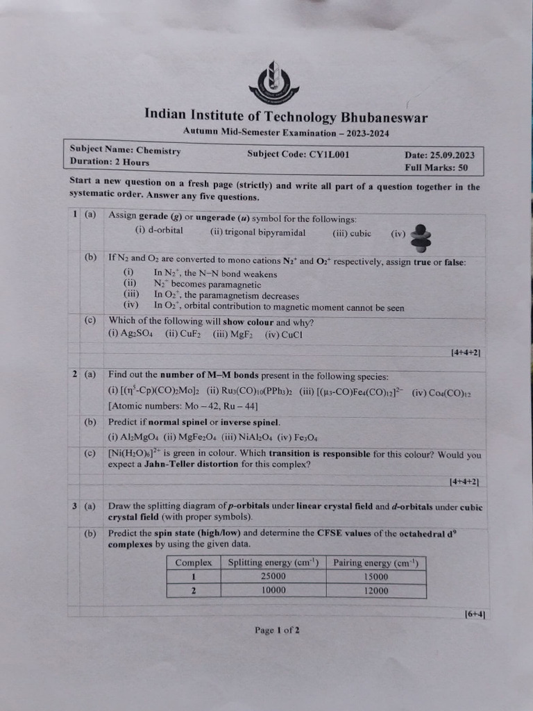 Adobe Scan 27-Sept-2023 | PDF | Coordination Complex | Atomic Orbital