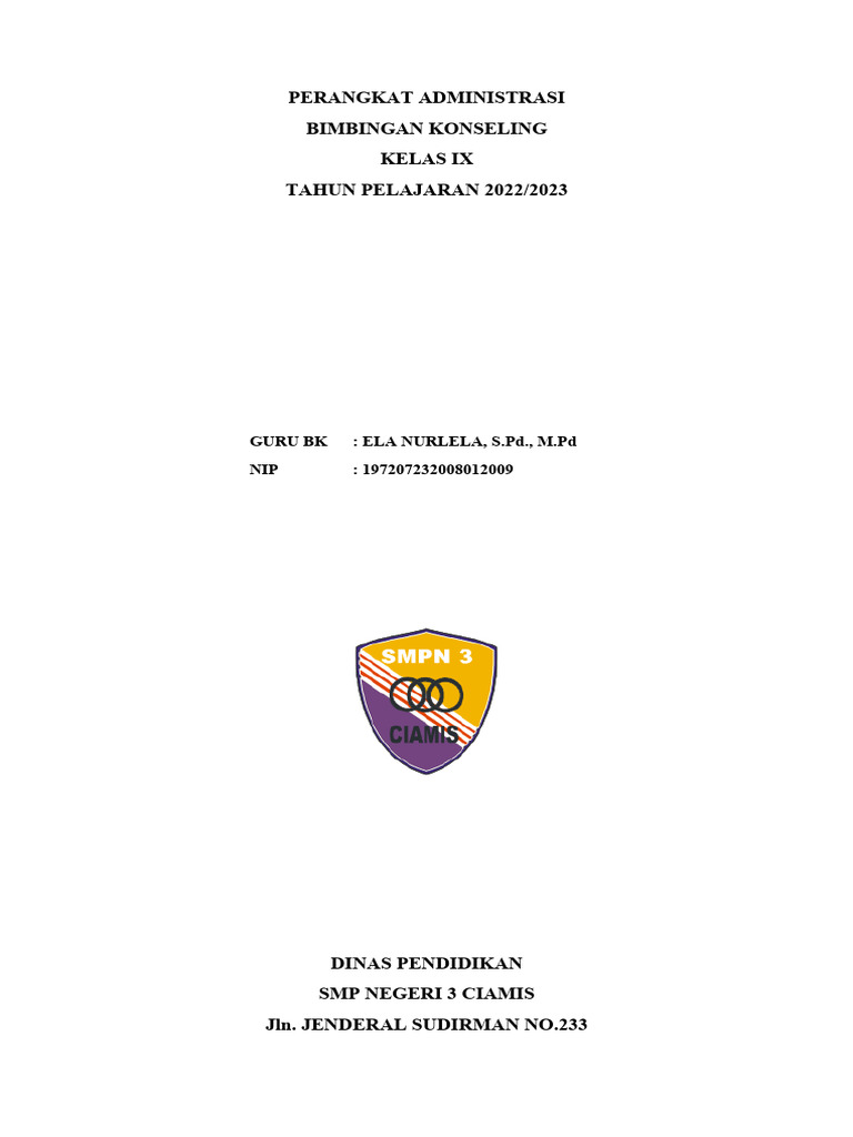 Perangkat Administrasi BK Kelas 9 | PDF