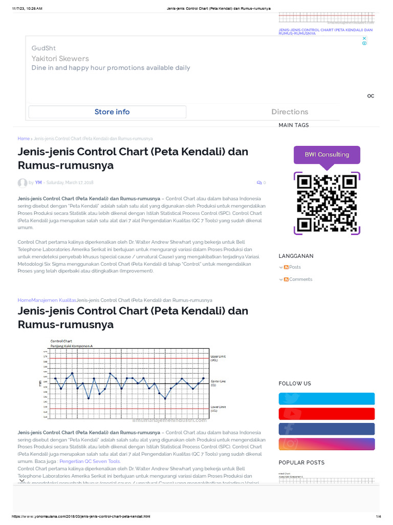 Jenis-Jenis Control Chart (Peta Kendali) Dan Rumus-Rumusnya | PDF