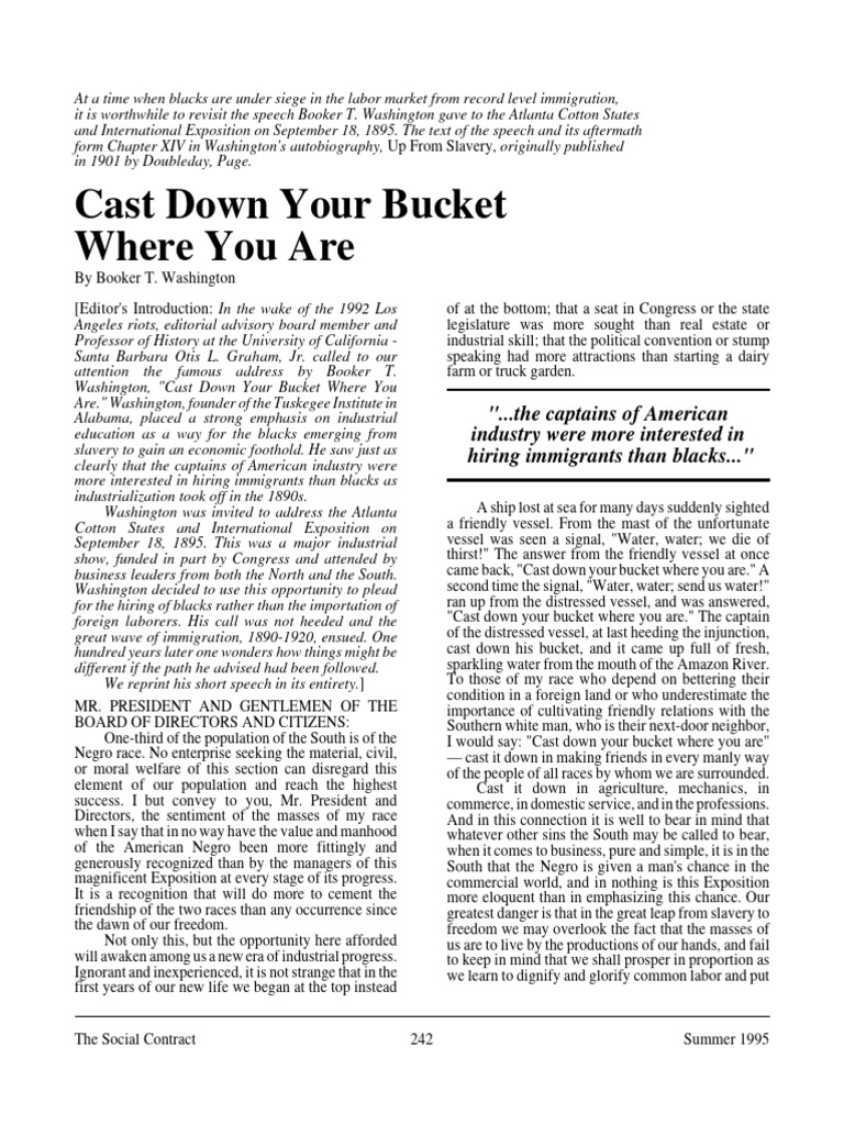 American Literature Unit 2 Section 20.1 Booker - T - Washingtonbuckets ...