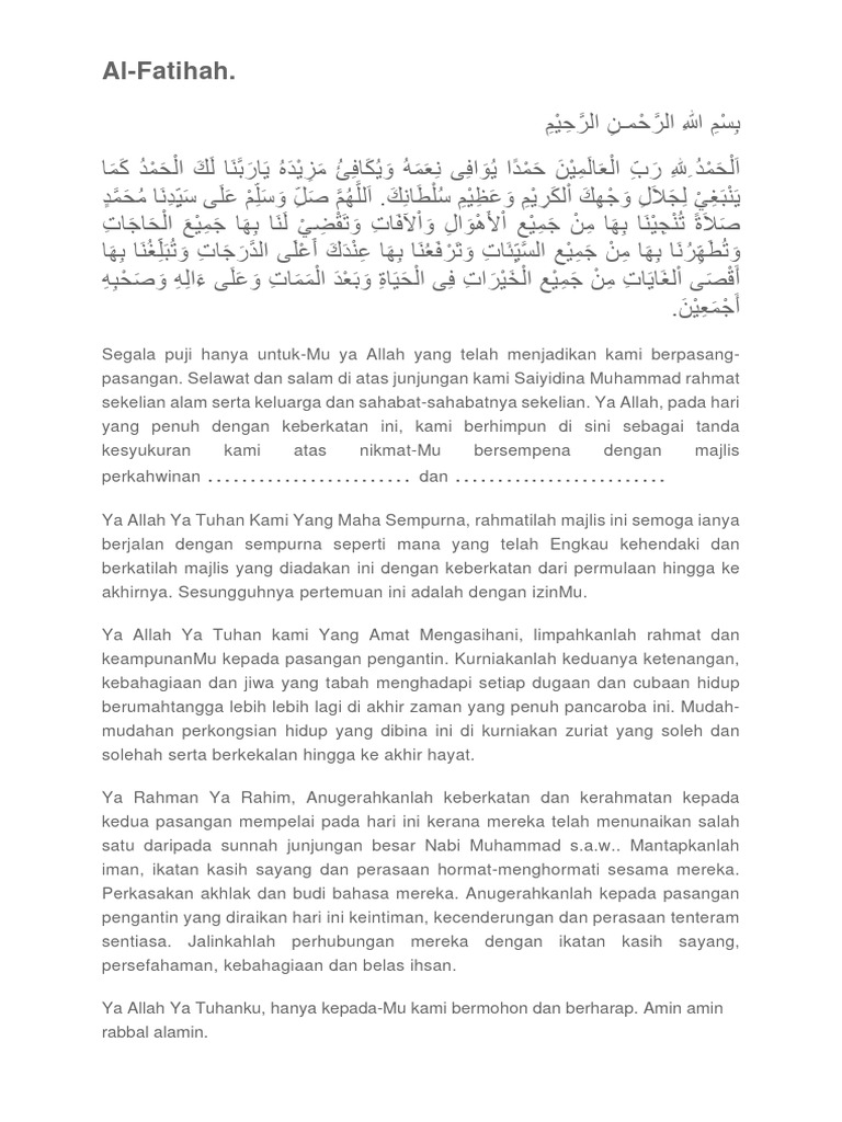 Doa Pernikahan untuk Mempelai | PDF