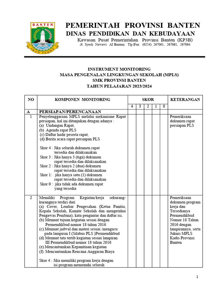 Instrumen MPLS Tahun 2018 | PDF | Karier & Perkembangan