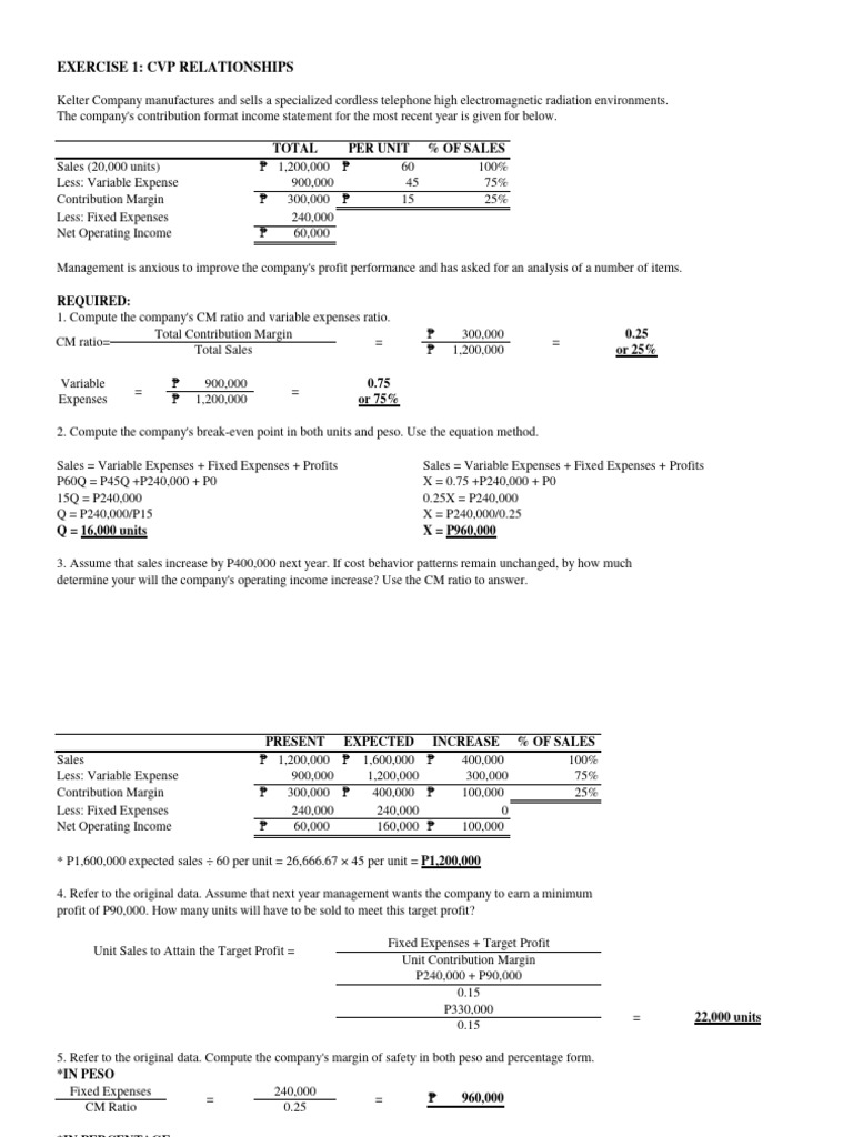 1chapter 7-Cost Volume-Profit Relationship and Break-Even Analysis | PDF | Economies | Business ...