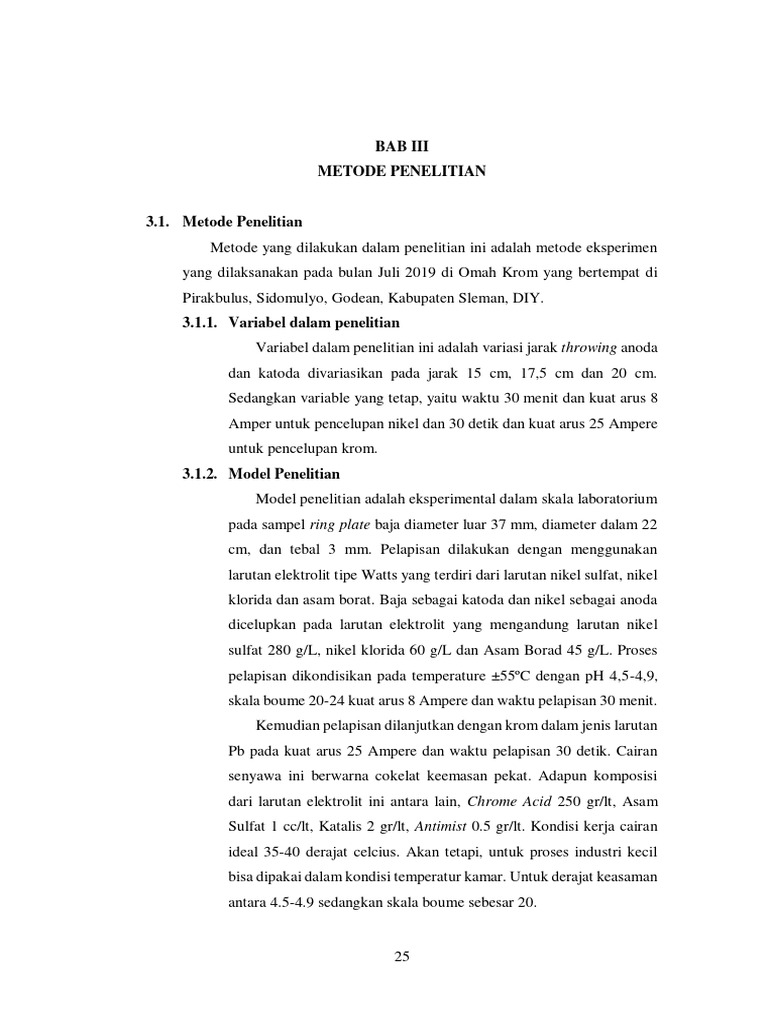 BAB III Prosedur Penelitian Nkel-Chrome Plating | PDF