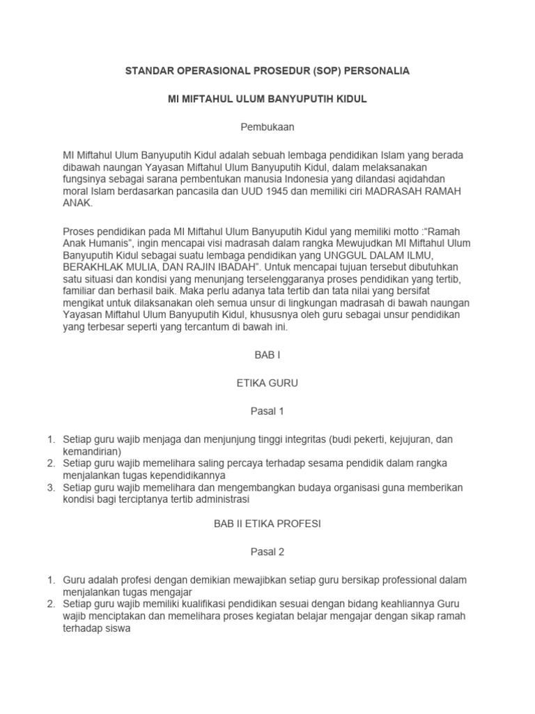 Sop Personalia | PDF