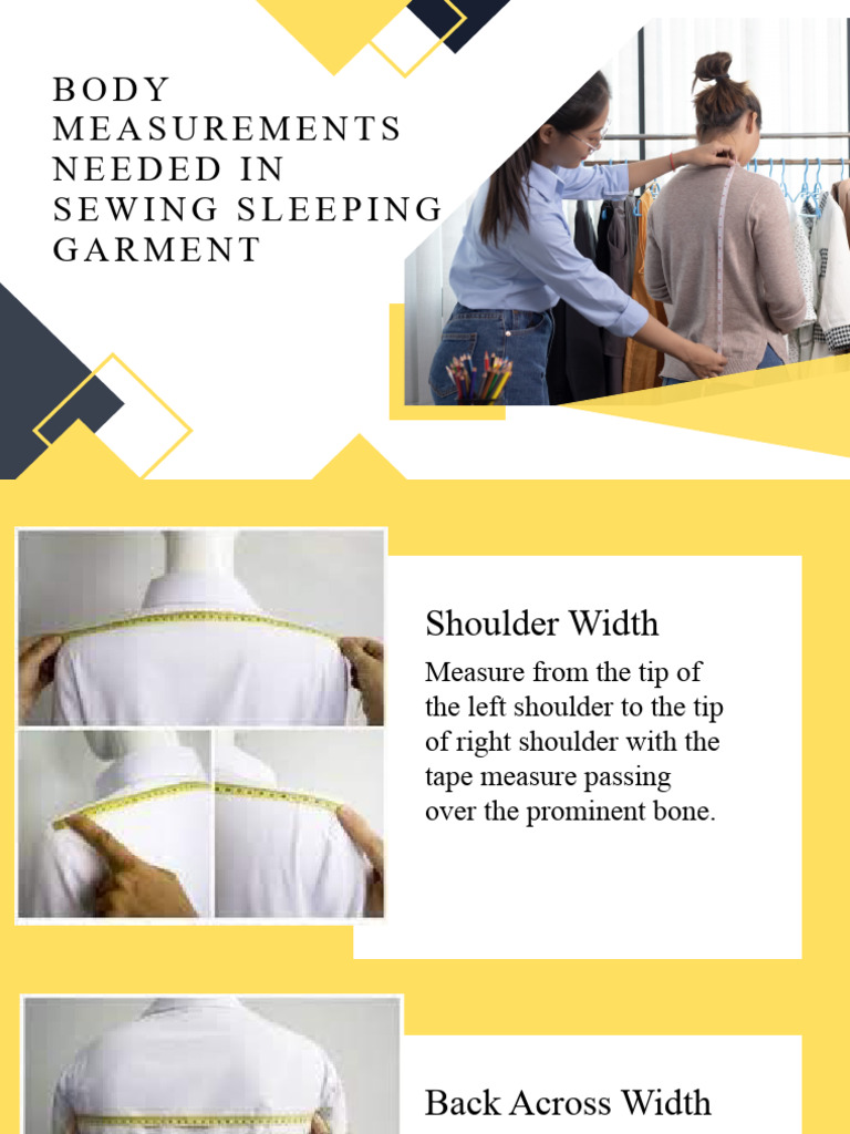 Lesson 6 BODY MEASUREMENTS NEEDED IN SEWING SLEEPING GARMENT | PDF