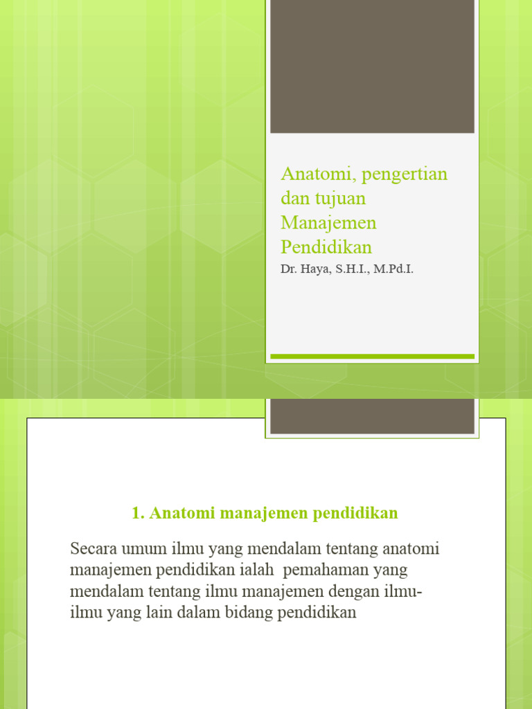 Anatomi, Pengertian Dan Tujuan Manajemen Pendidikan | PDF