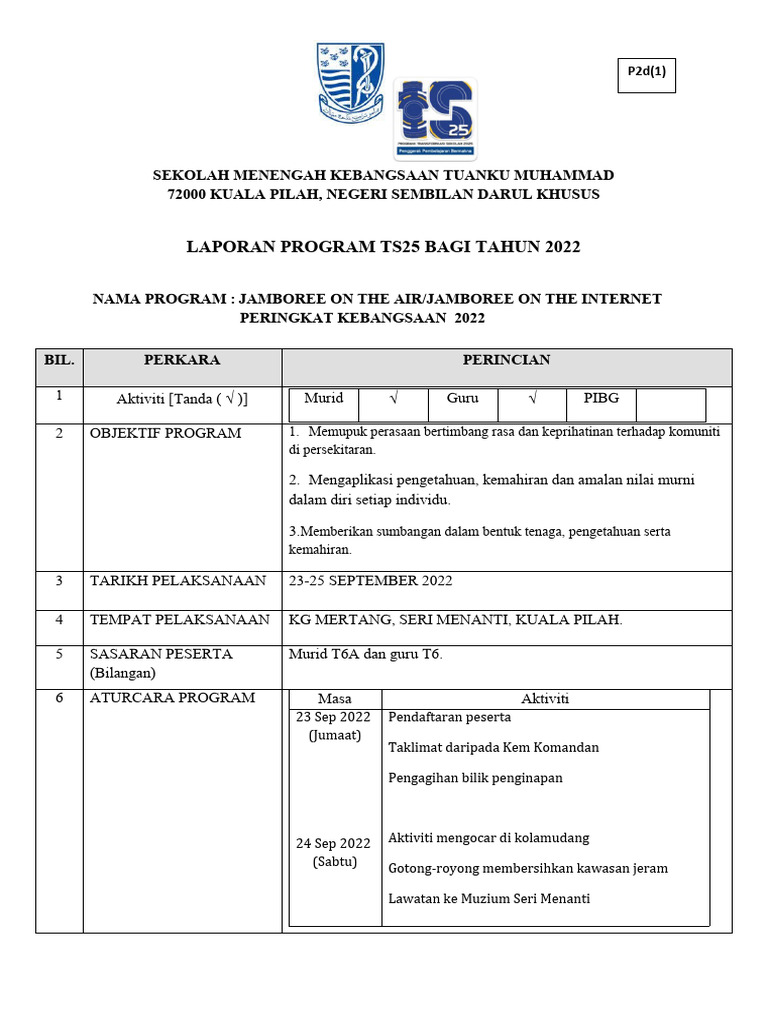 4 Laporan Program TS25 P2d JOTA JOTI | PDF