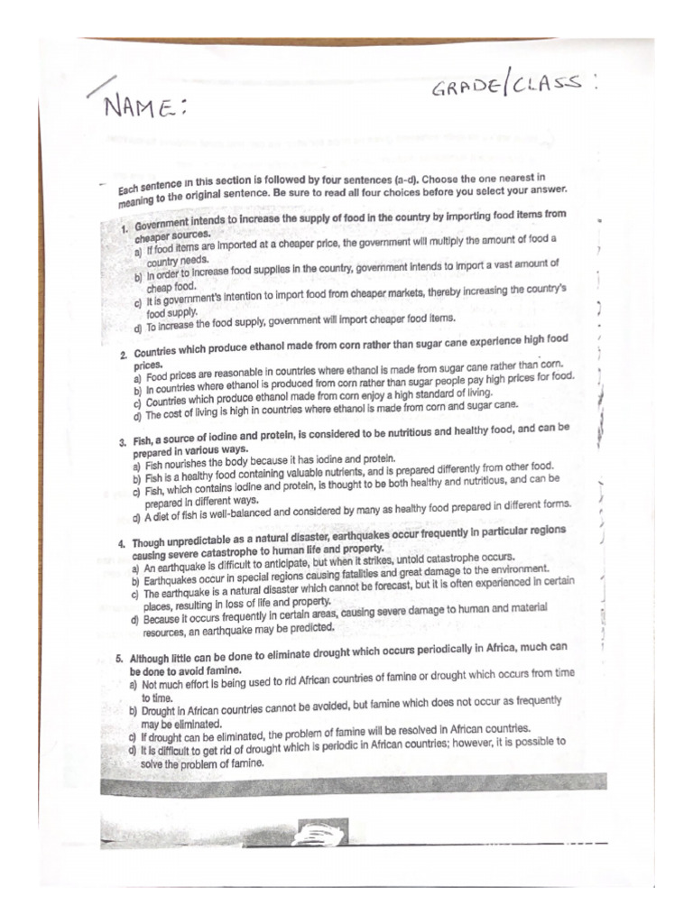 Equivalent Sentences | PDF