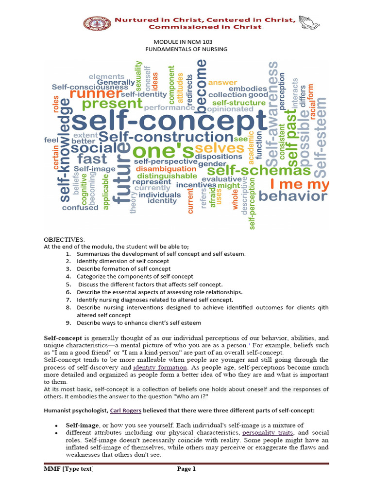 MODULE IN Self Concept | PDF | Self Concept | Self Esteem