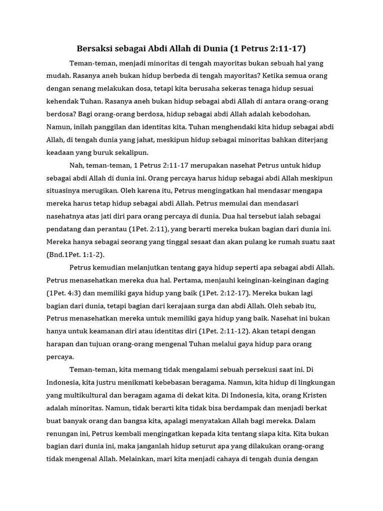 Stanlee - Bersaksi Sebagai Abdi Allah Di Dunia | PDF