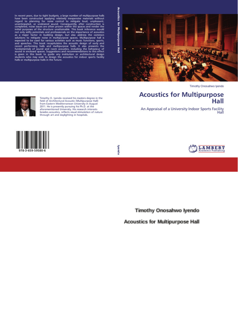 Acousticsformultipurposehall 978 3 659 59580 6 Pdf