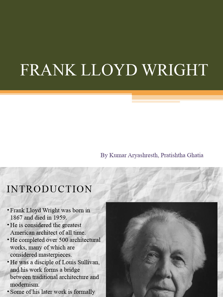 FL Wright | PDF | Architectural Design | Architecture