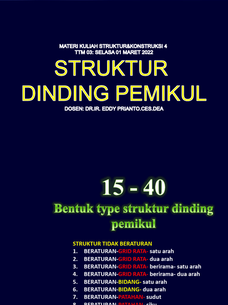 Materi mk.03 - Struktur BEARING WALL (01maret 2022) | PDF