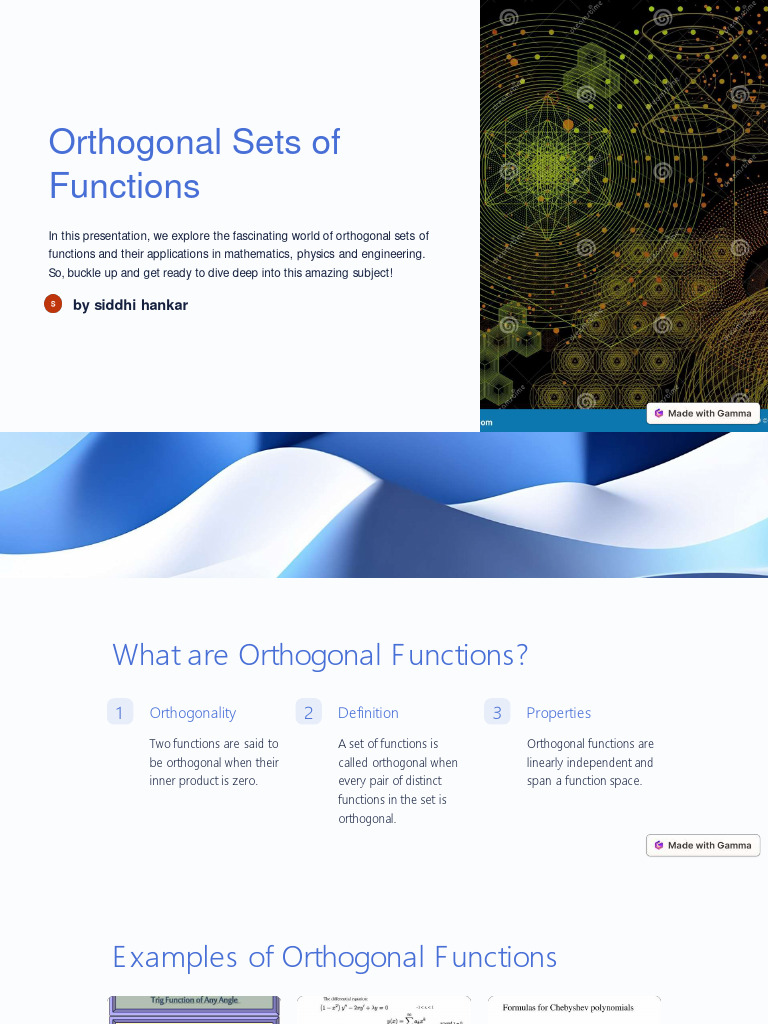 Orthogonal Sets of Functions | PDF | Fourier Transform | Fourier Series