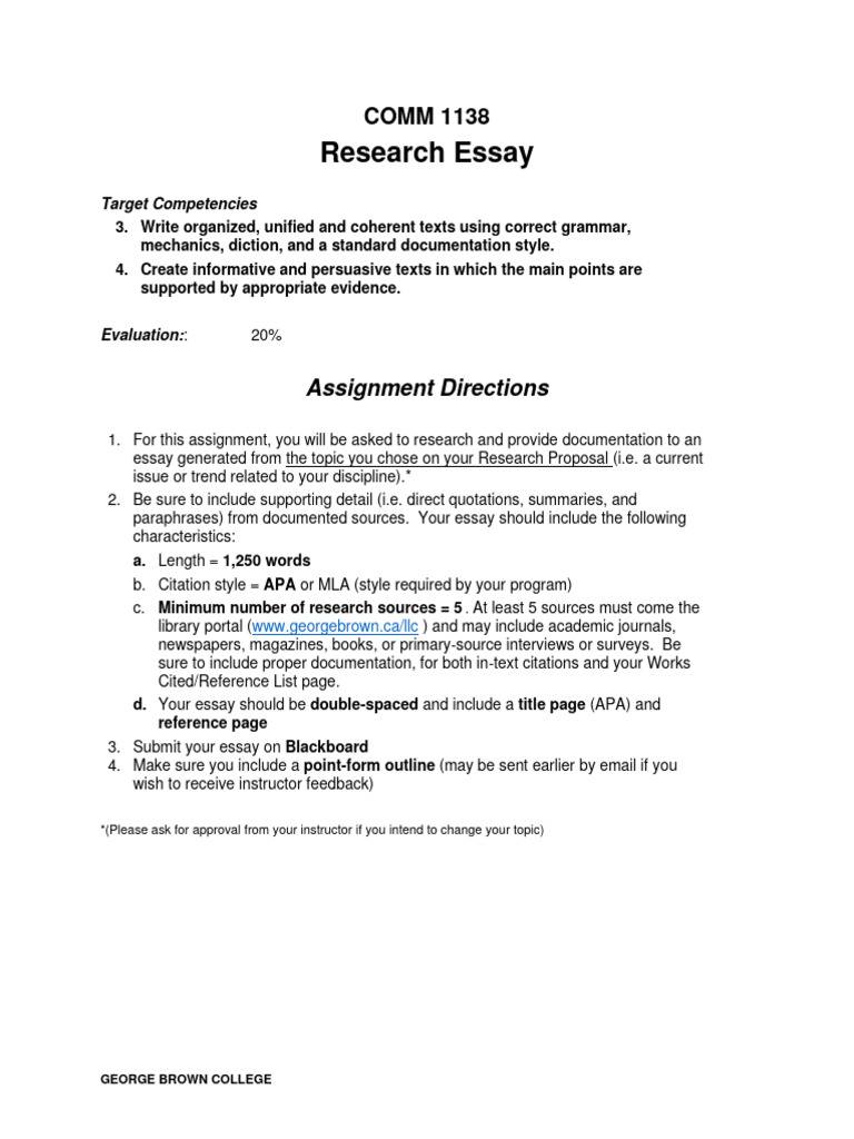 Research Essay 2023 | PDF | Essays | Apa Style