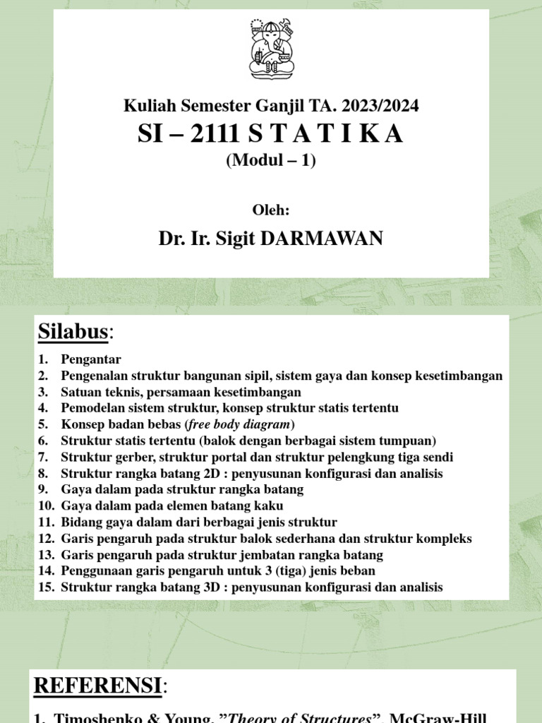 Materi Kuliah Statika (Minggu-1) | PDF