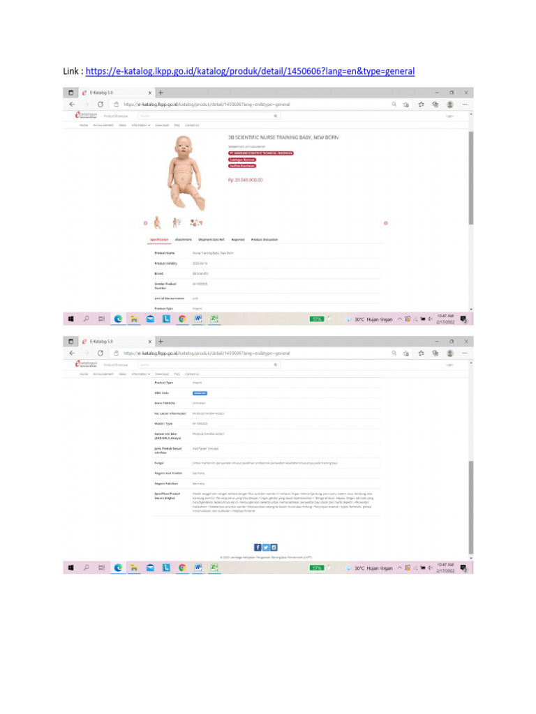 Phantom Bayi Untuk Pemberian Imunisasi | PDF